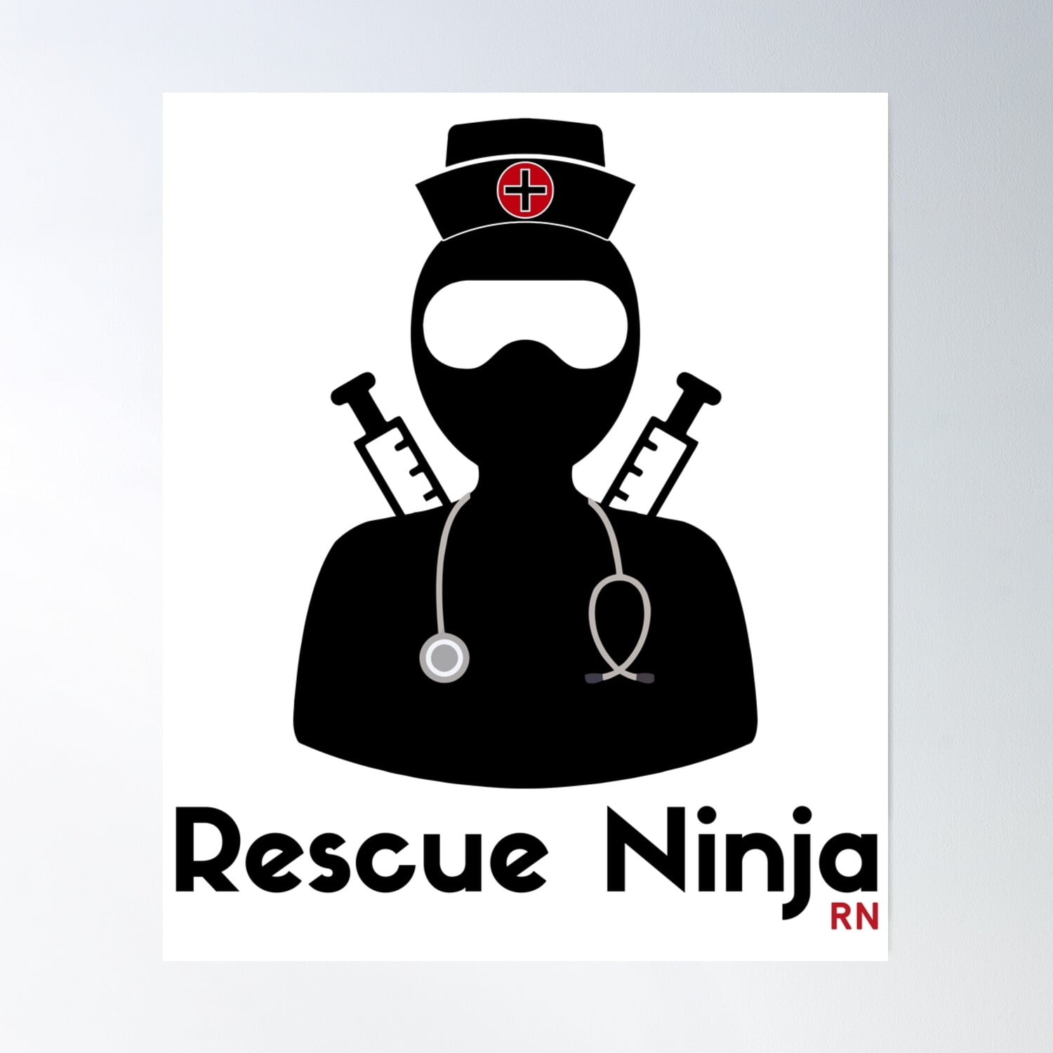 Rescue Ninja - Funny Registered Nurse Poster Wall Art, Modern Wall Decor, 16x24 UNFRAMED ...