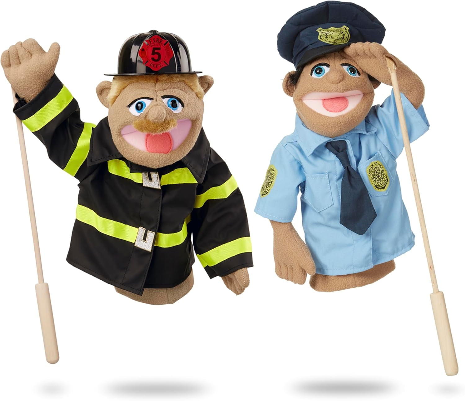Rescue Puppet Set - Police Officer and Firefighter - Walmart.com