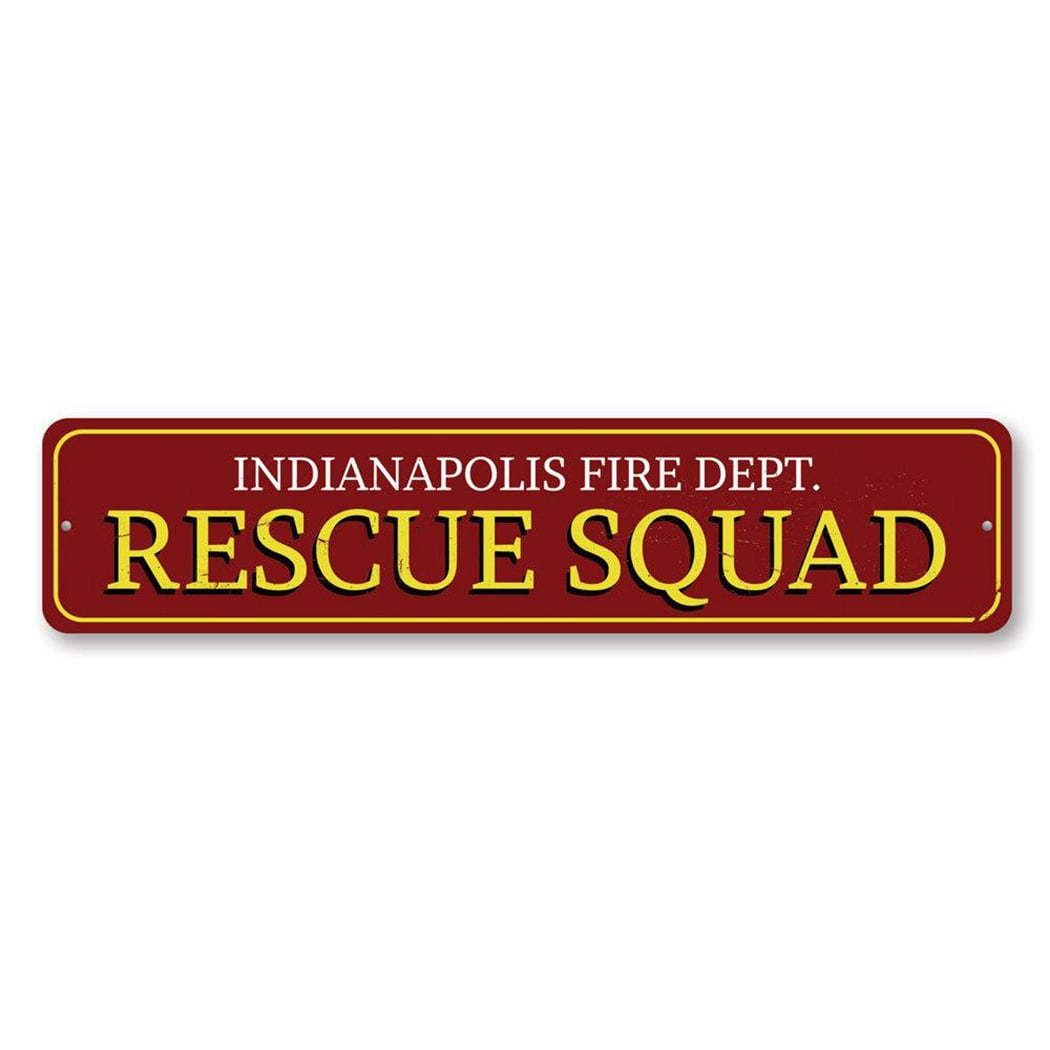 Rescue Squad Sign, Fire Department City Sign, Firefighter Decor, Custom ...