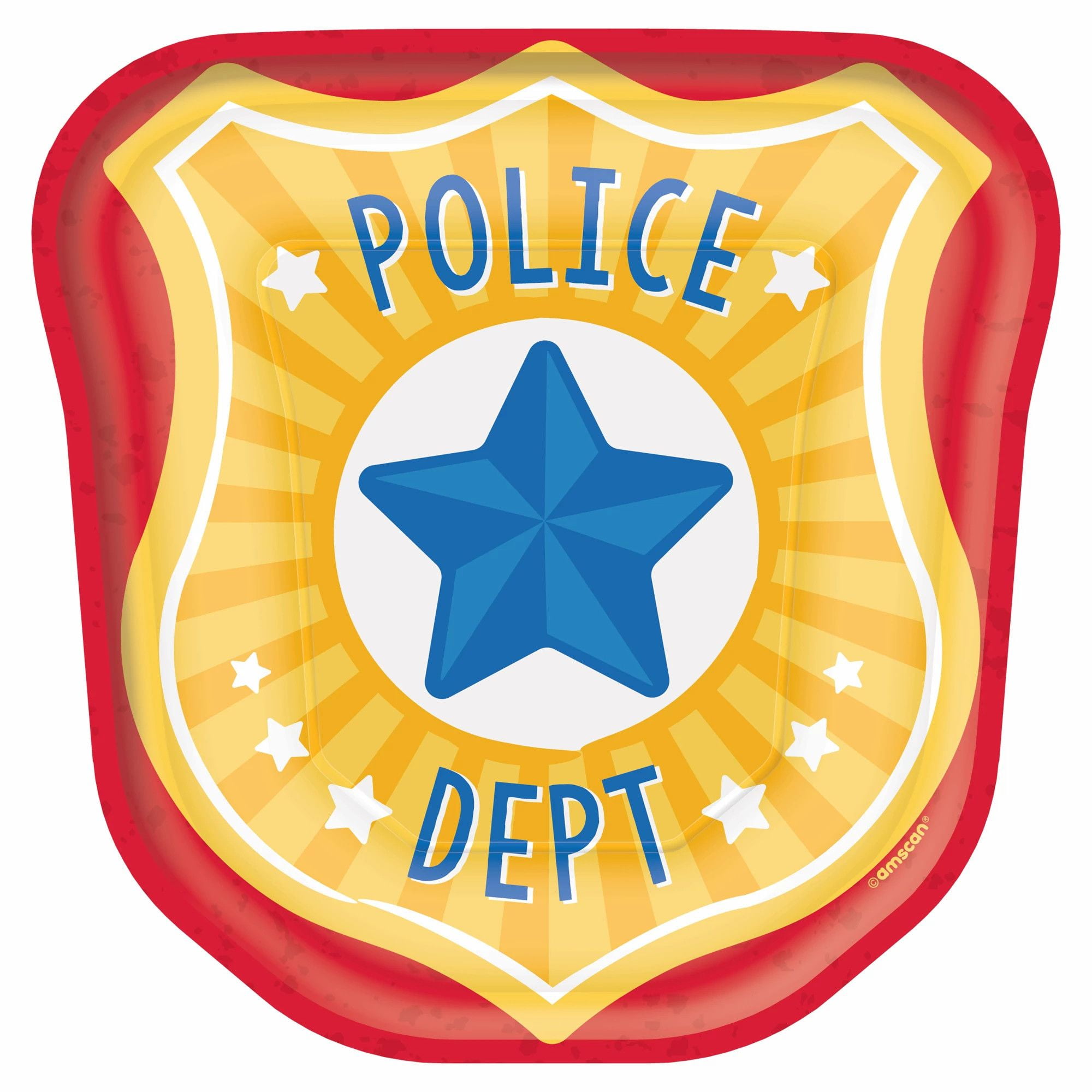 Rescue Vehicles 'First Responders' Police Badge Shaped Small Paper ...