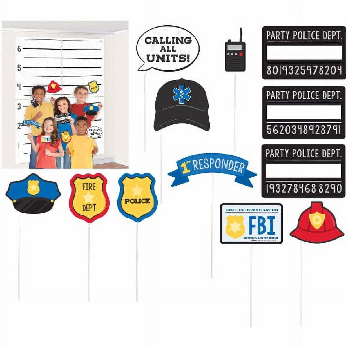First Responders Police Fire Birthday Party Decoration Scene Setters ...