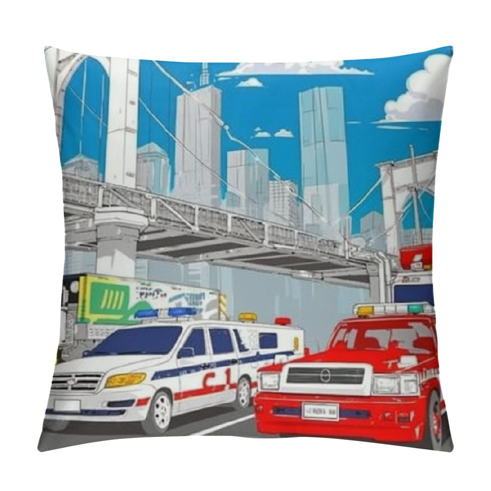 Rescue Vehicles Kids Fitted Sheet Twin Size,Fire Fighting Truck Police ...