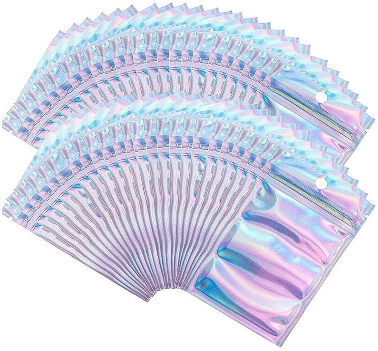 Resealable 100 Bags Ziplock PC Aluminum Bags Proof Flash Smell ...