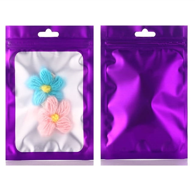 Resealable Colorful Aluminum Foil Window Zip Lock Bags Women Jewelry ...