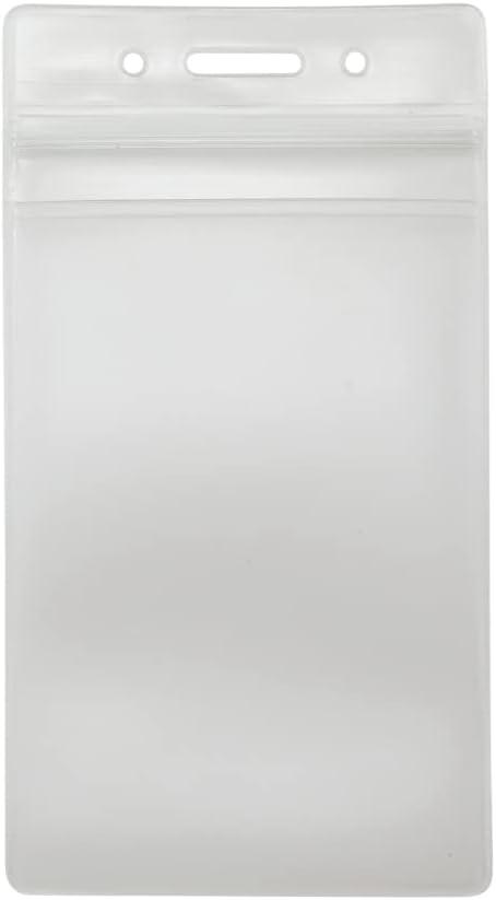 Resealable ID Badge Holder, Pre Punched ID Card Holder, Clear Plastic ...