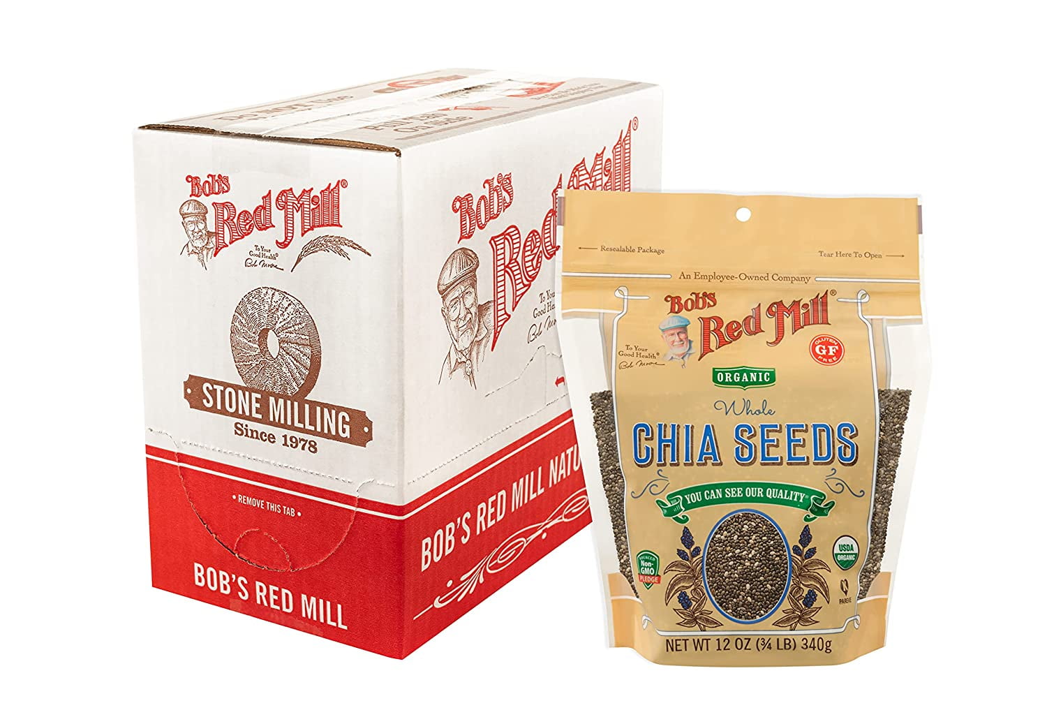 Resealable Organic Chia Seeds, 60 Oz, Pack of 5 - Walmart.com