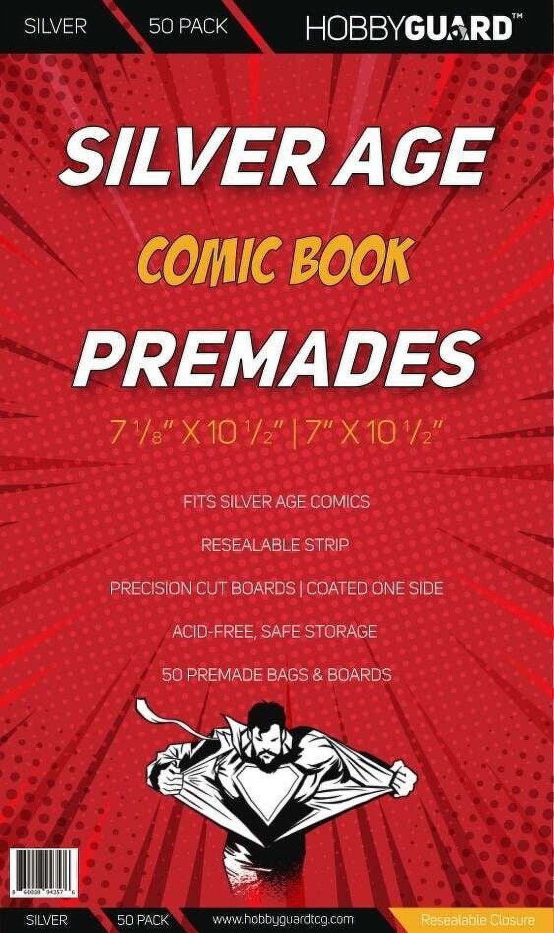 Resealable Silver Age Premade Comic Book Bags and Boards (50 Pack ...