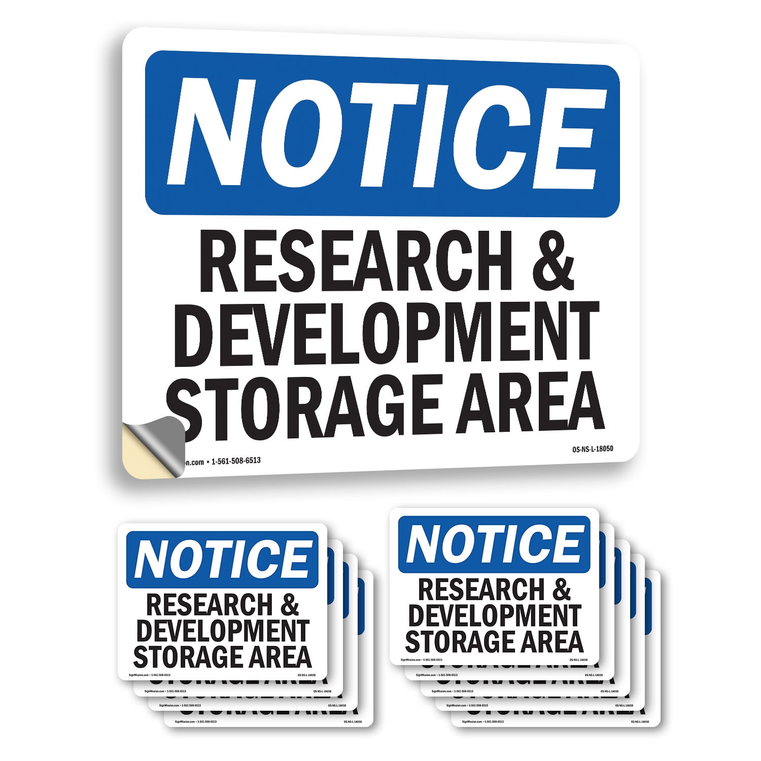 Research And Development Storage Area OSHA Notice Vinyl Decal Label 14 ...