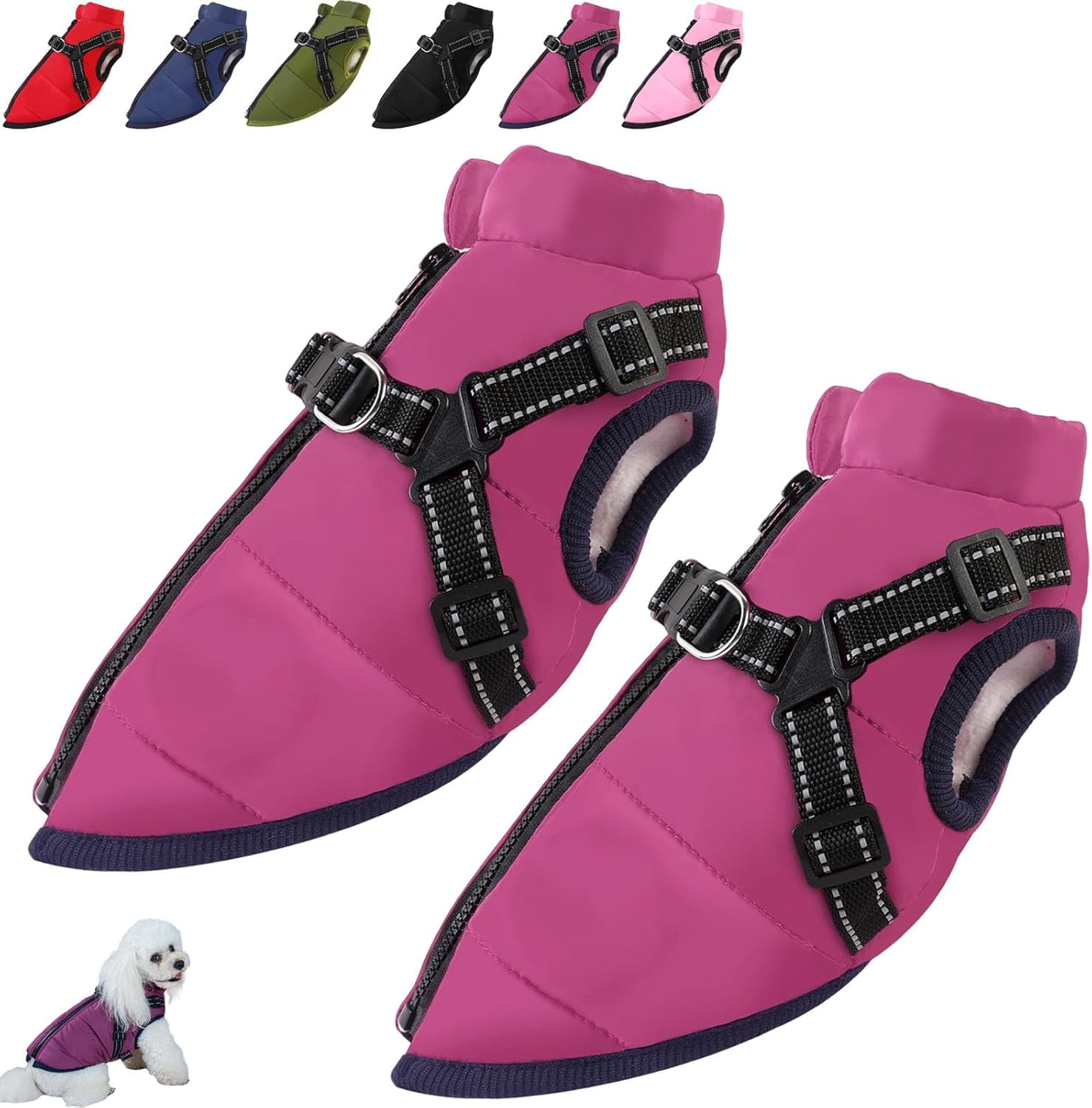 Researcheri Dog Coat with Built in Harness, Pawbibi - Waterproof Winter ...