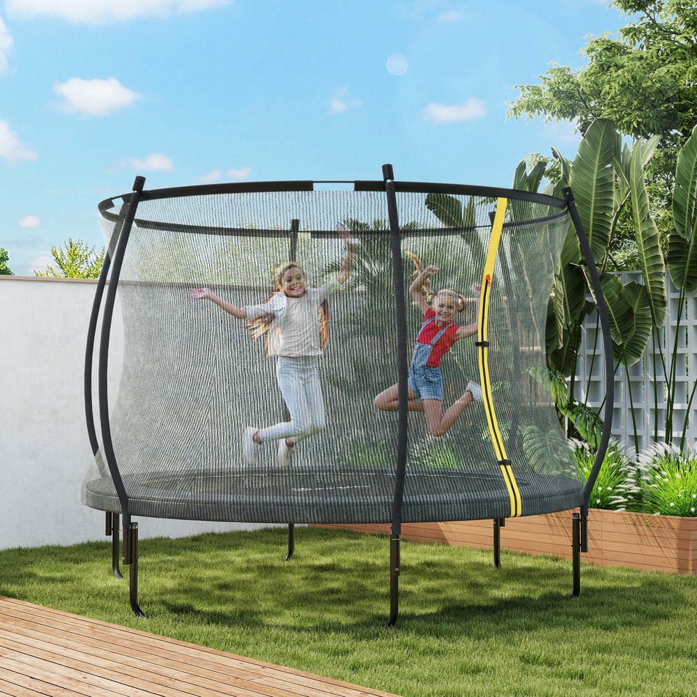 Resenkos 10-Foot Round Outdoor Trampoline with Safety Enclosure and ...
