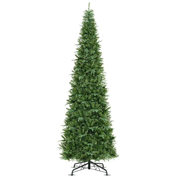 Resenkos 12-Ft Tall Pre-Lit Hinged Artificial Christmas Tree - Green ...