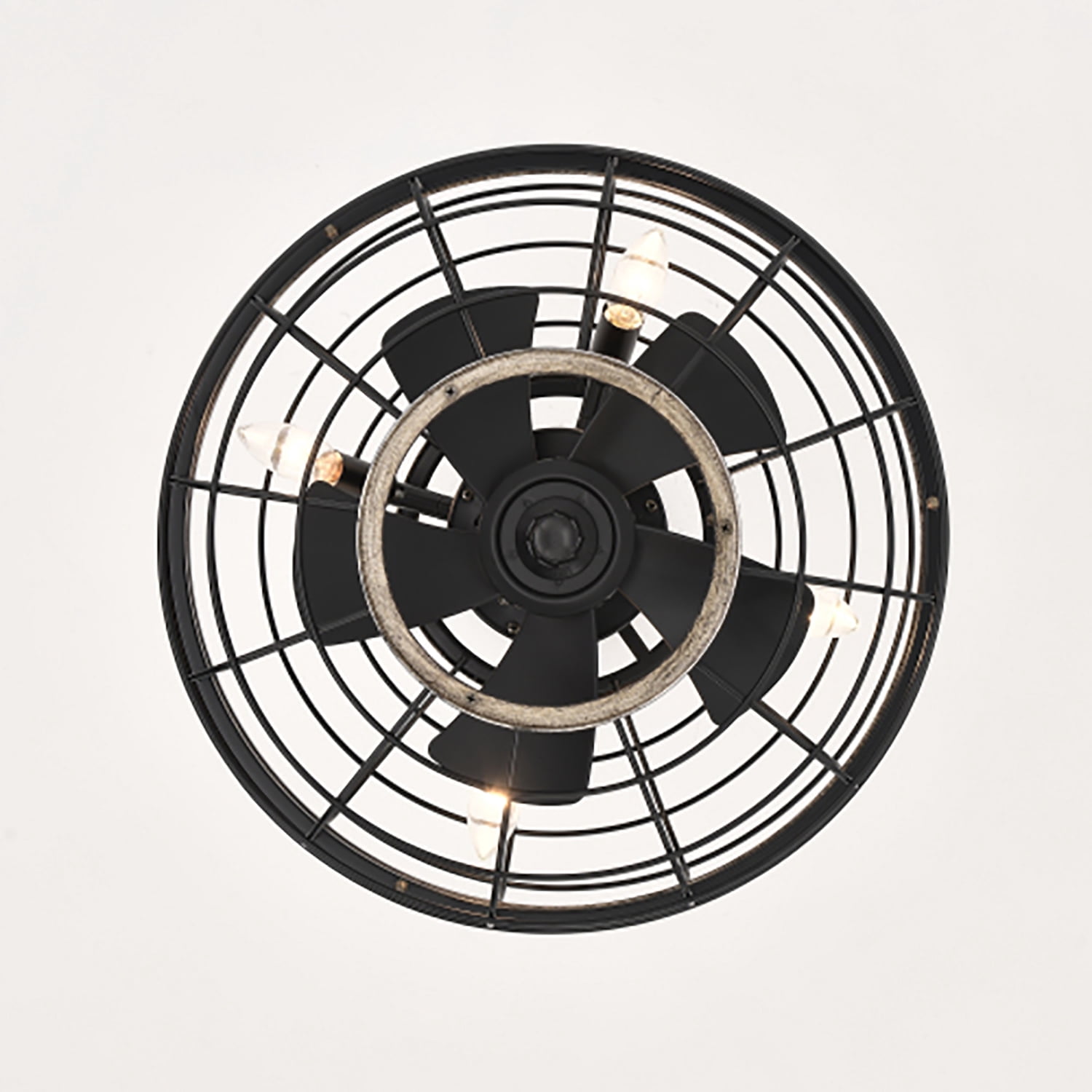Resenkos 18" Farmhouse Ceiling Fans Light - Caged Ceiling Fan with ...