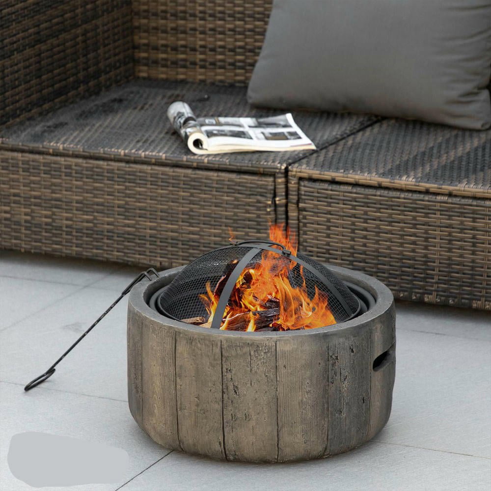 Resenkos 18-inch Compact Portable Metal Fire Pit for Wood Burning ...