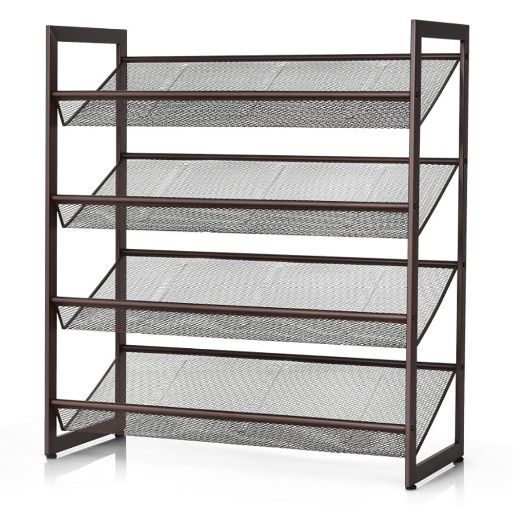 Resenkos 2/3/4 Tiers Flat and Slant Metal Shoe Rack for Entryway ...