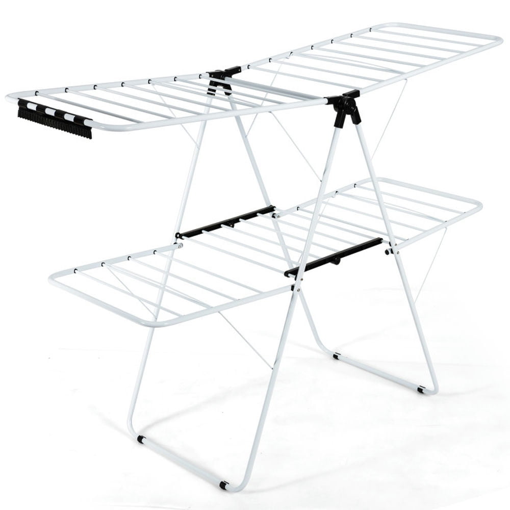 Resenkos 2-Level Foldable Clothes Drying Rack with Adjustable Gullwing ...