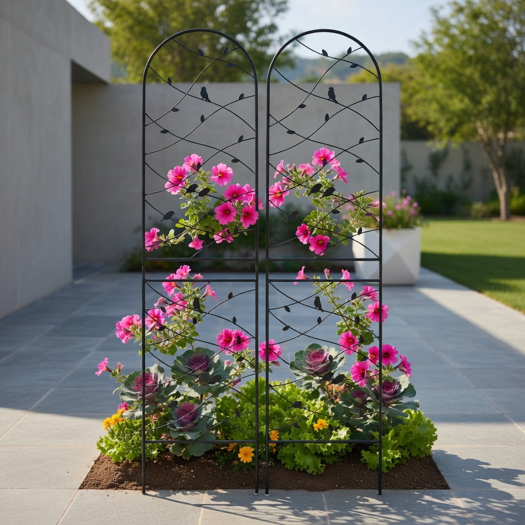 Resenkos 2-Pack Rustproof Black Metal Garden Trellis – 86.7 in H x 19.7 ...