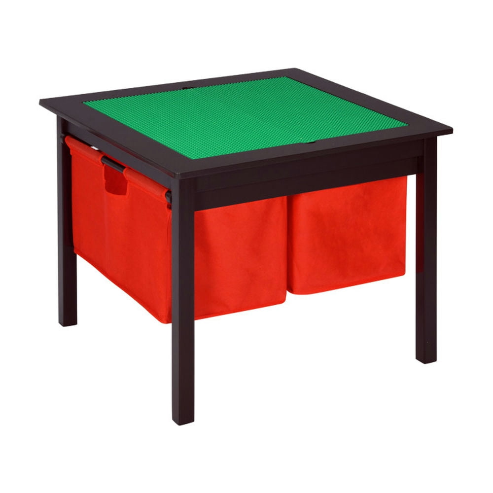 Resenkos 2-in-1 Kids Double-sided Activity Building Block Table with ...