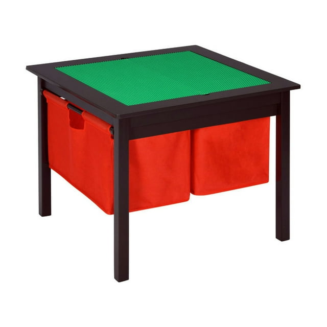 Resenkos 2-in-1 Kids Double-sided Activity Building Block Table with ...