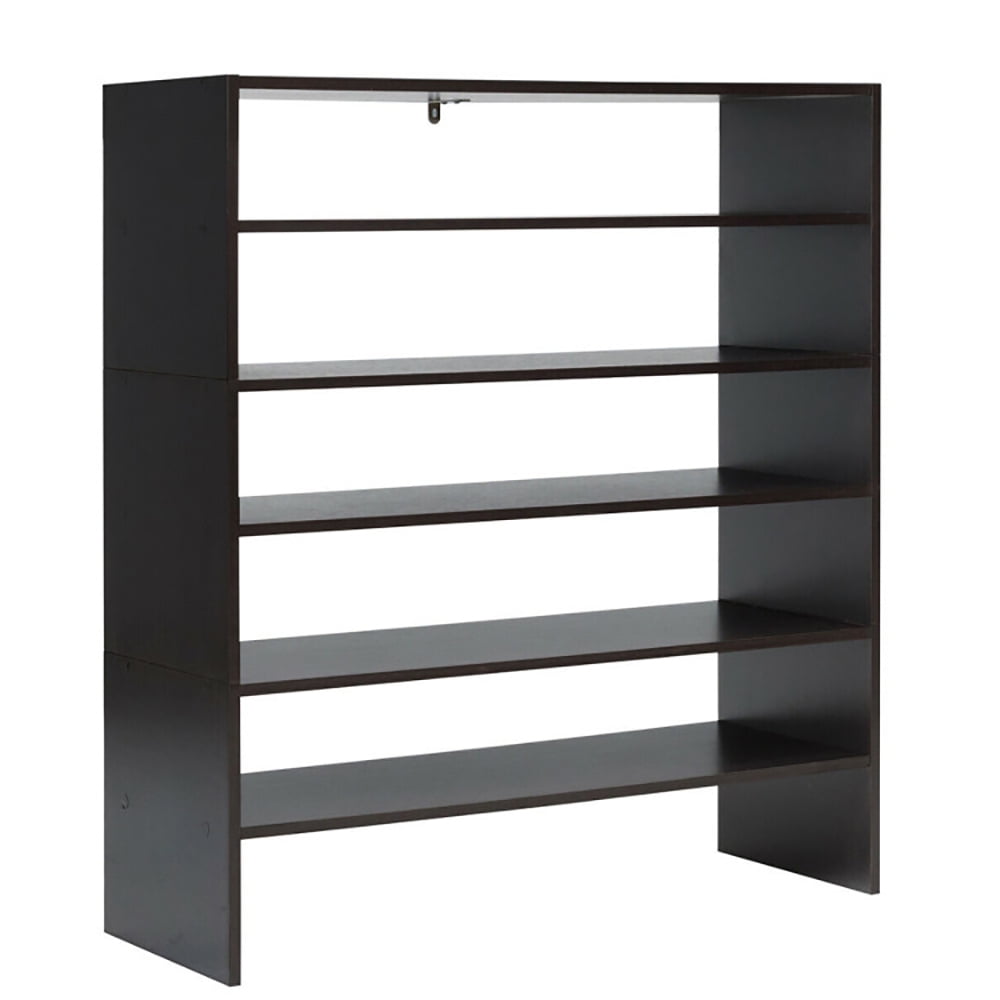 Resenkos 3 Pieces 31-Inch Stackable Multi-Shape Shoe Rack-Brown, Space ...