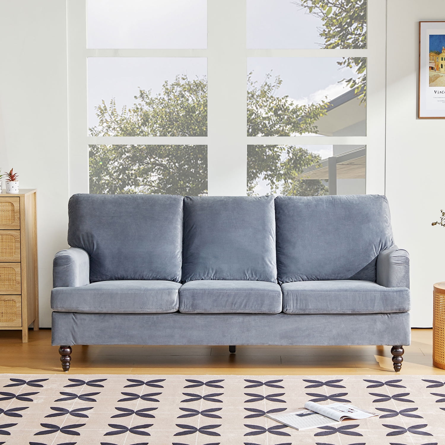 Resenkos 3 Seater Sofa Velvet Couches for Living Room, Sofas for Living ...