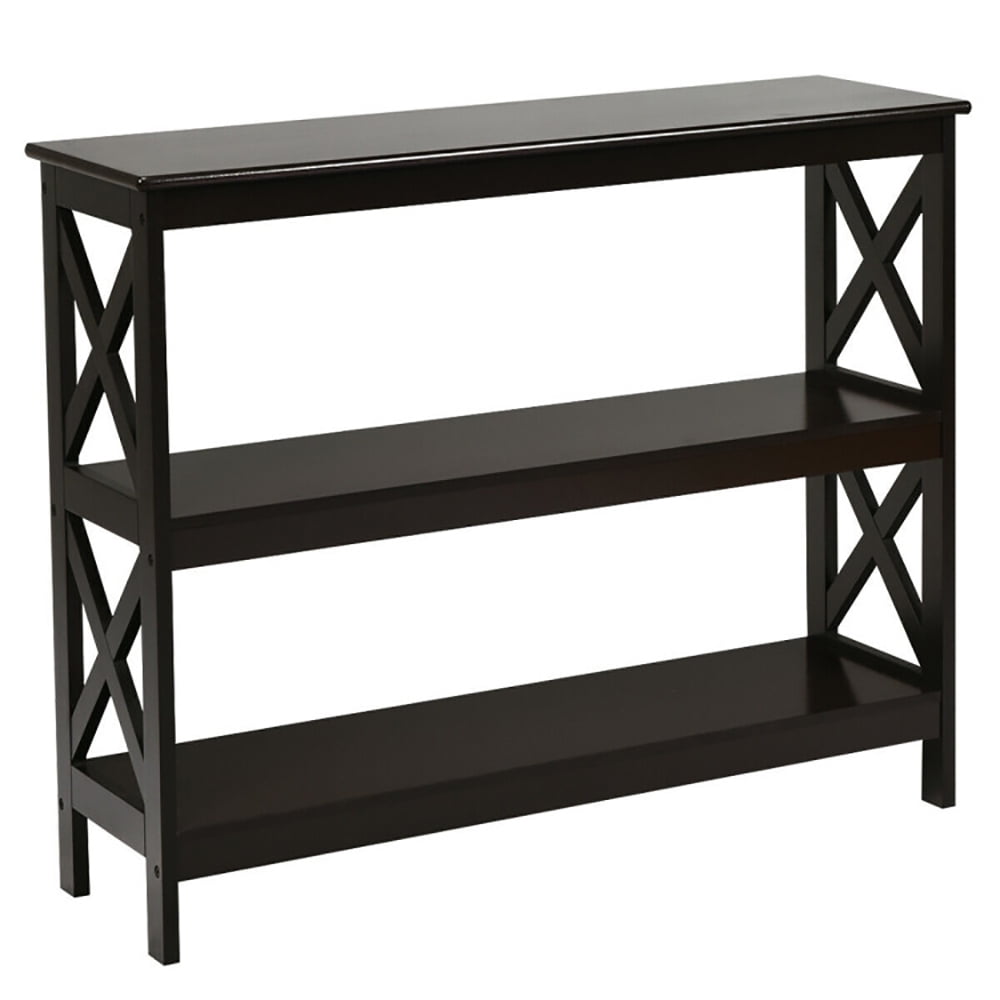 Resenkos 3-Tier Console X-Design Sofa Side Accent Table-Espresso ...