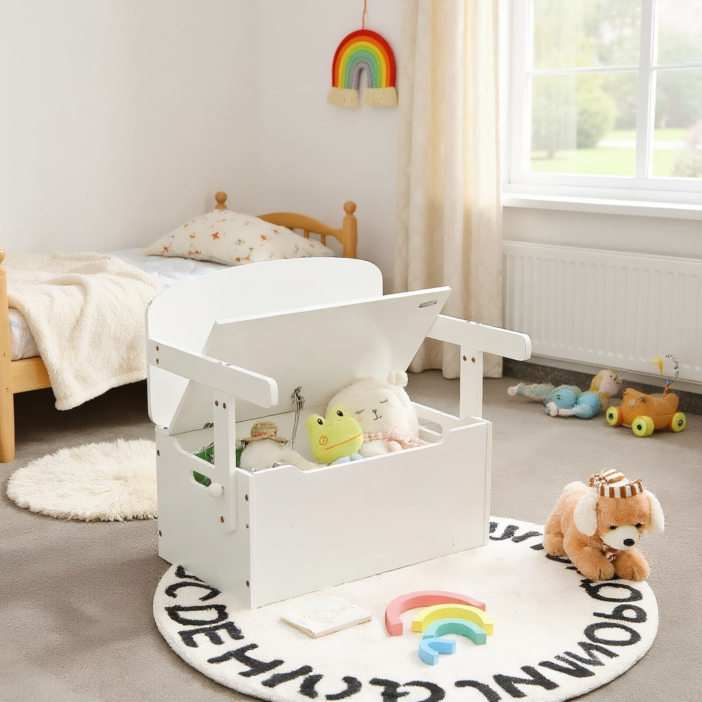 Resenkos 3-in-1 Kids Convertible Storage Bench Wood Activity Table and ...