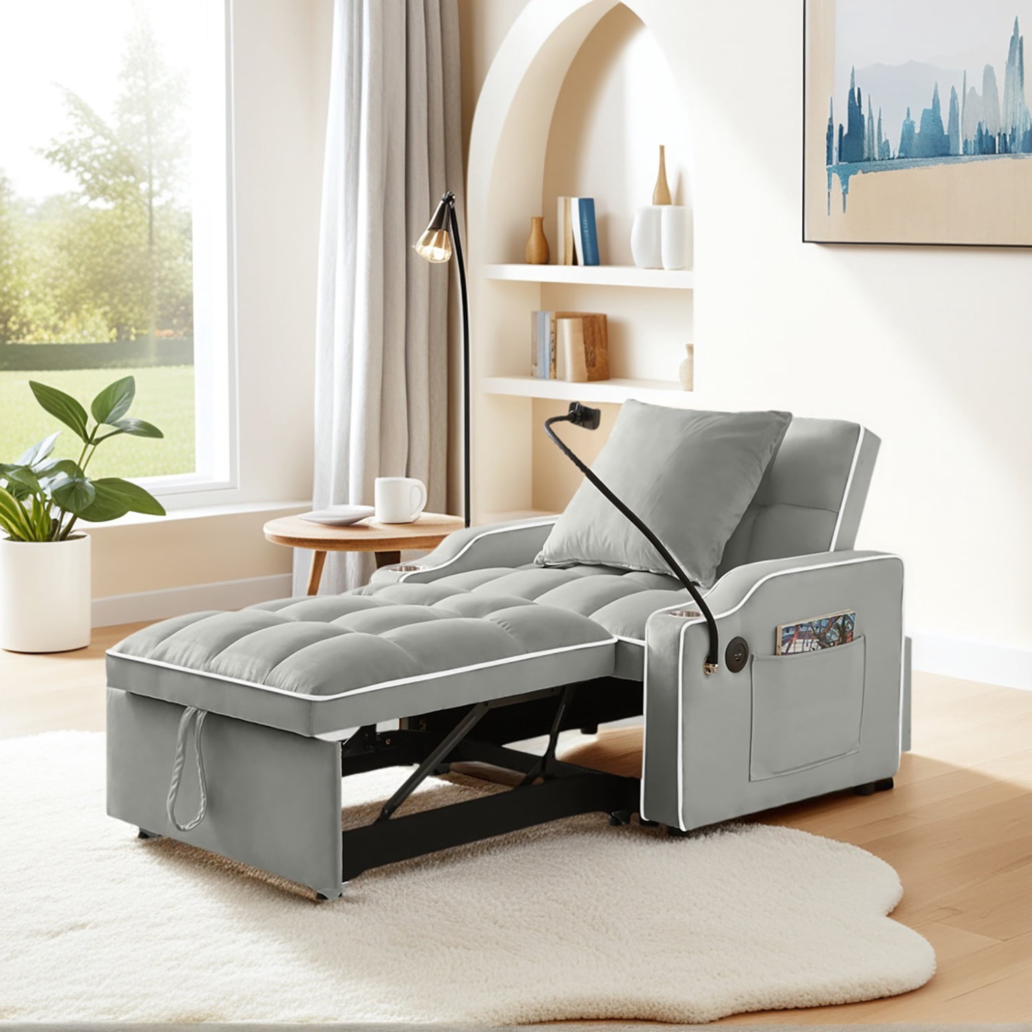 Resenkos 3-in-1 Sofa Bed, Convertible Sleeper Chair Sofa Bed ...