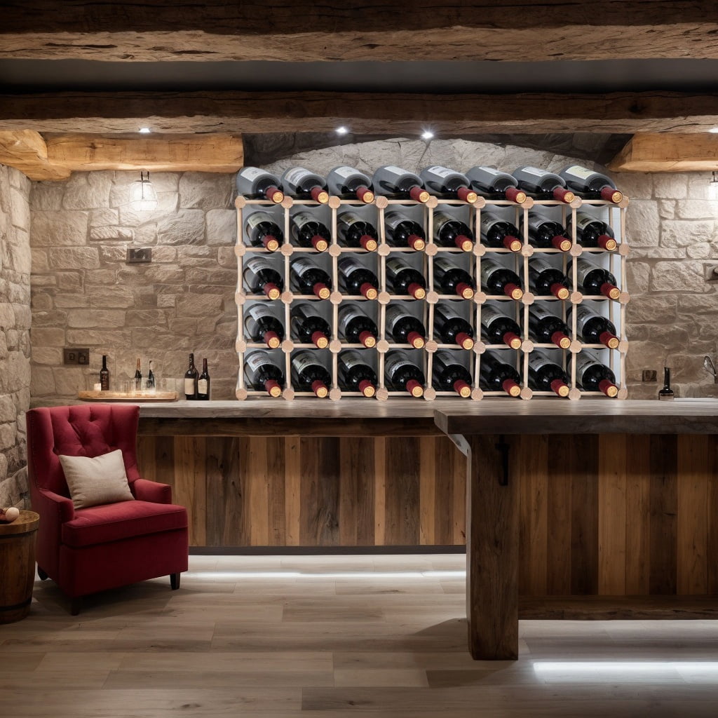 Resenkos 36-Bottle Wooden Wine Rack for Wine Cellar, Wine Storage Racks ...