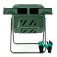 Resenkos 360° Rotatable Tumbling Composter with 2 Sliding Doors-Green ...