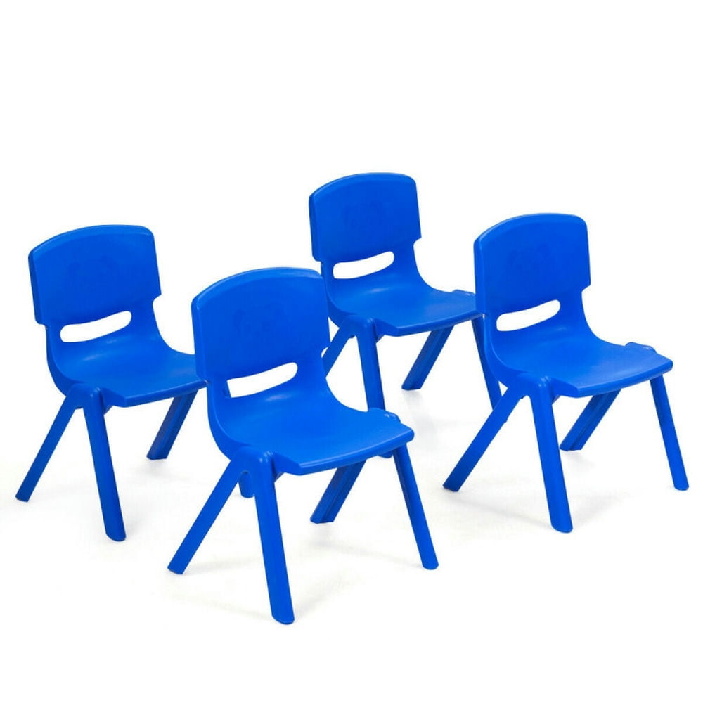 Resenkos 4-pack Kids Plastic Stackable Classroom Chairs-Blue, Kids ...