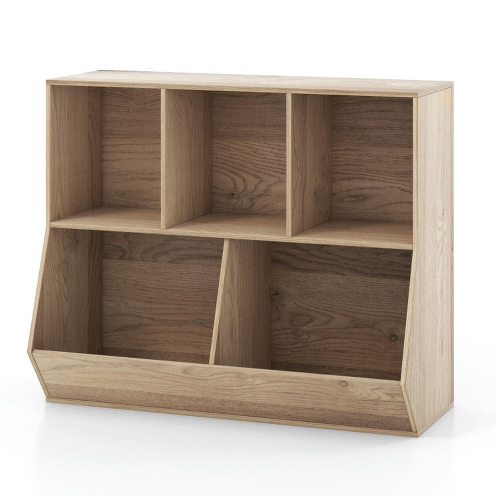 Resenkos 5-Cube Wooden Kids Toy Storage Organizer with Anti-Tipping ...