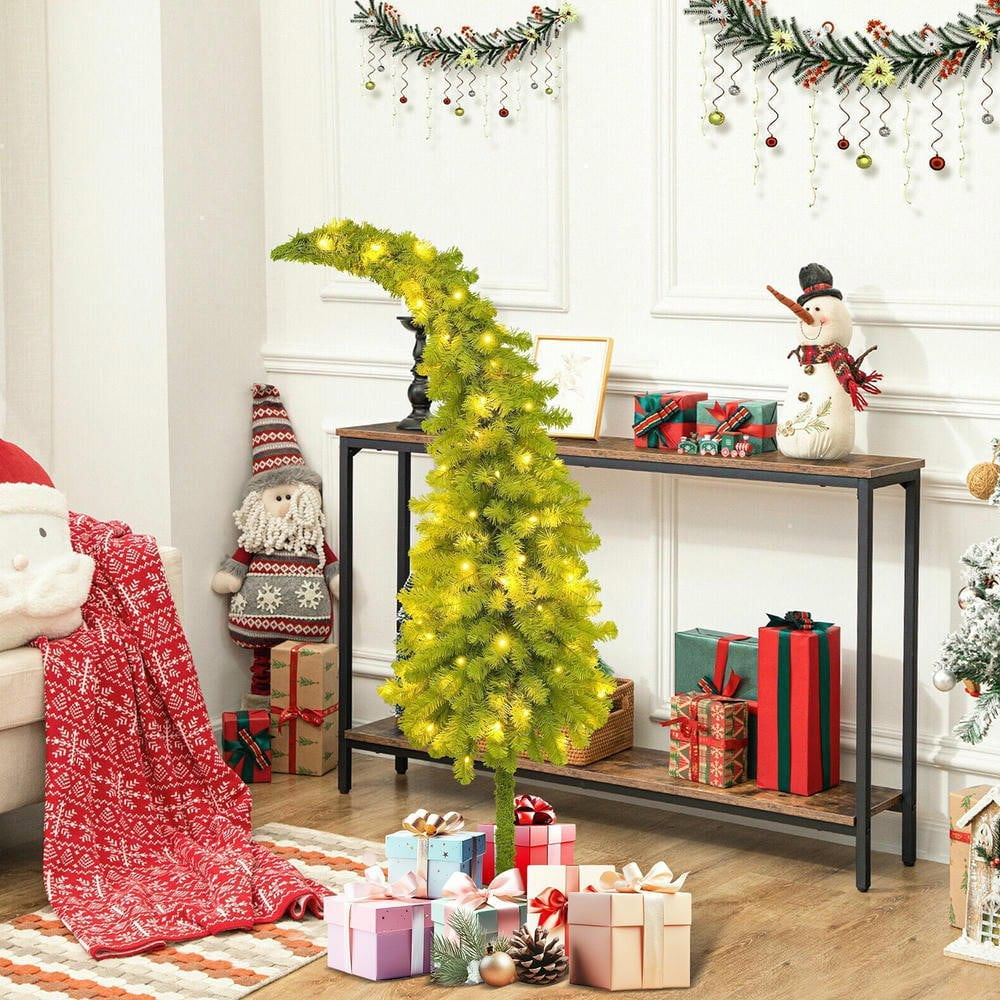 Resenkos 5ft Pre-Lit Artificial Christmas Tree, Santa Hat Style with ...