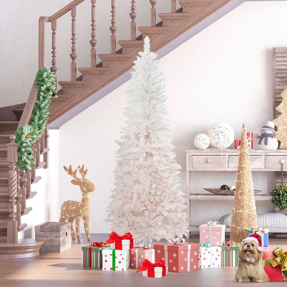 Resenkos 6' Unlit Artificial Pencil Fir Christmas Tree with Realistic ...