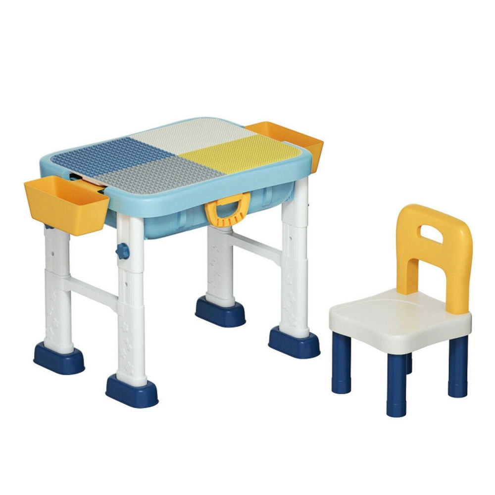 Resenkos 6-in-1 Kids Activity Table Set with Chair, Small Folding Table ...