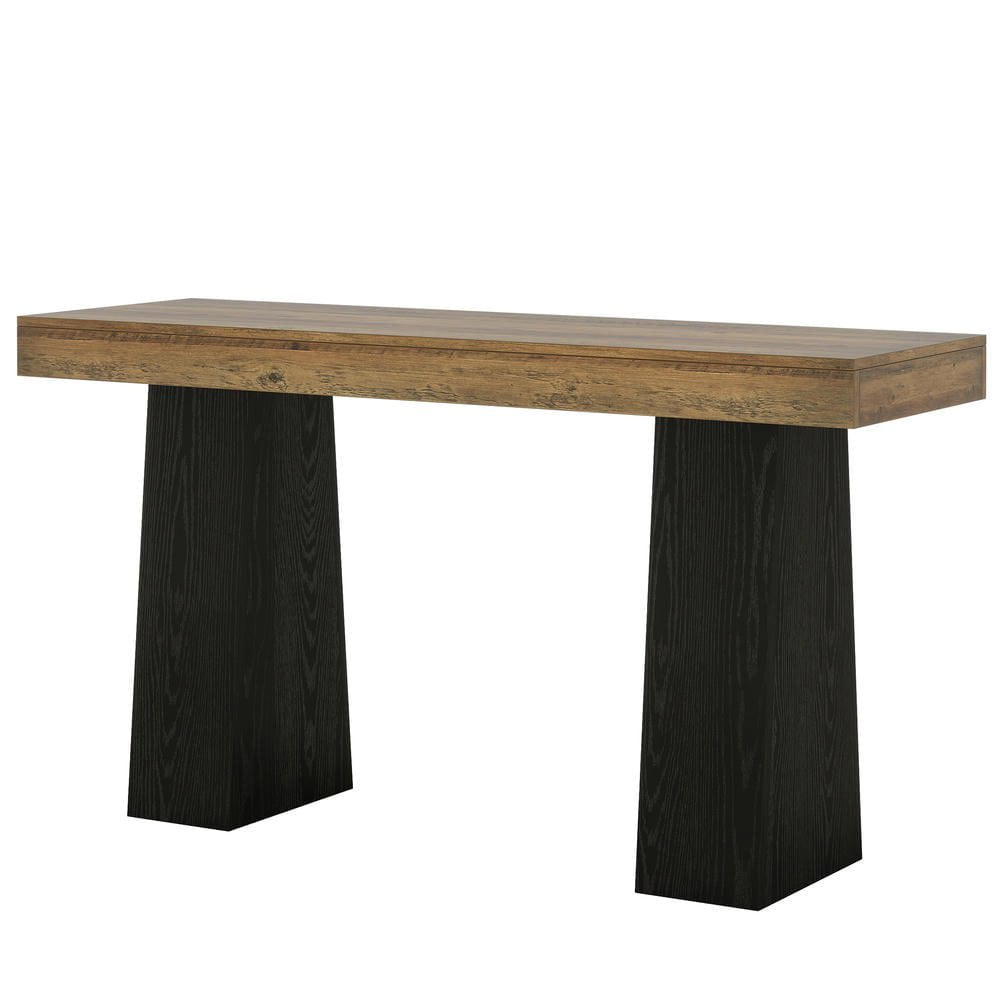 Resenkos 63in Bar Height Table, Rustic Wood Counter Table with Thick ...