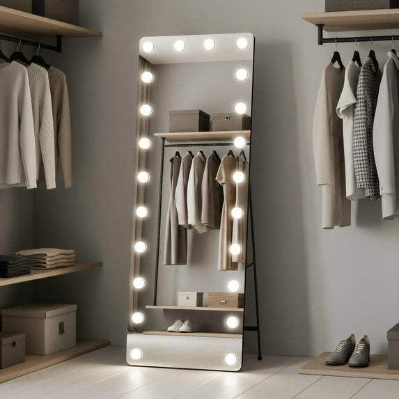 Resenkos 64x21 Inch Hollywood Style Full-Length Vertical LED Mirror ...