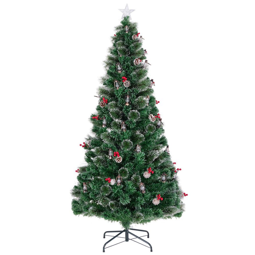 Resenkos 7-Ft Artificial Christmas Tree - Features Red Berries ...