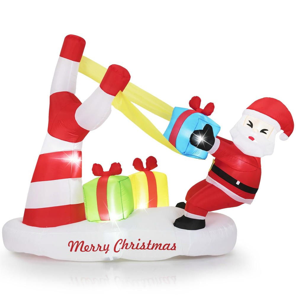 Resenkos 7-Ft Outdoor Christmas Inflatable Santa with Slingshot - Multi ...