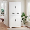 ModFusion 5ft Kitchen Pantry Cabinet with Power Outlet, Hooks, Tall ...