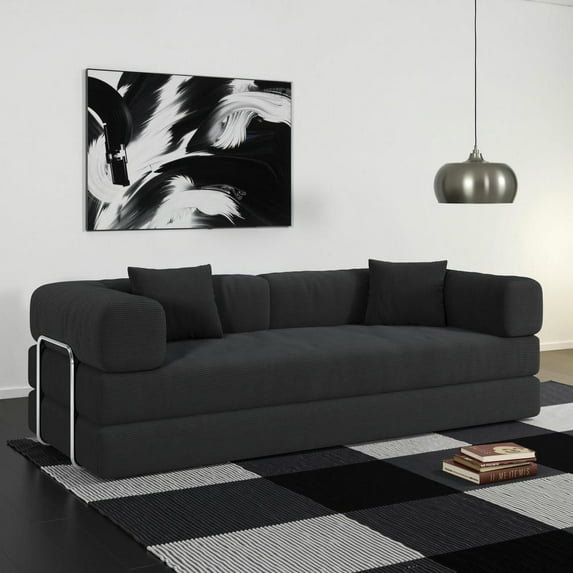 Resenkos 78.8" Modular Floor Sofa, Convertible Pudding Block Design ...