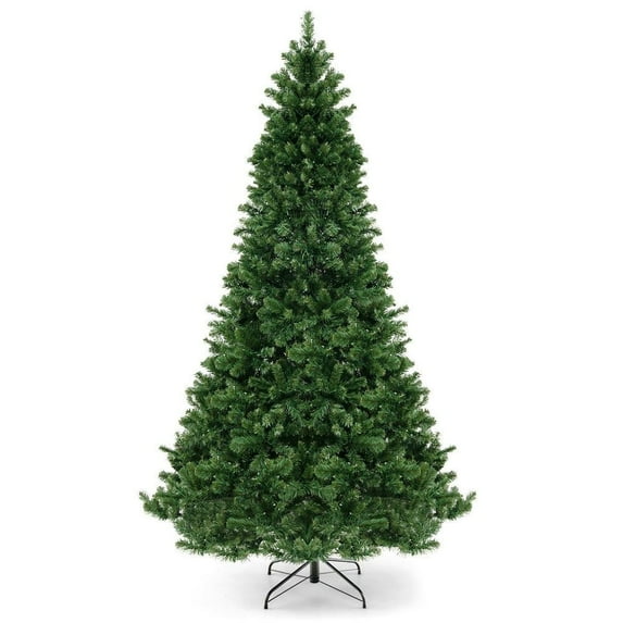 Resenkos 8-Foot Hinged Artificial Christmas Tree with Warm White LED ...