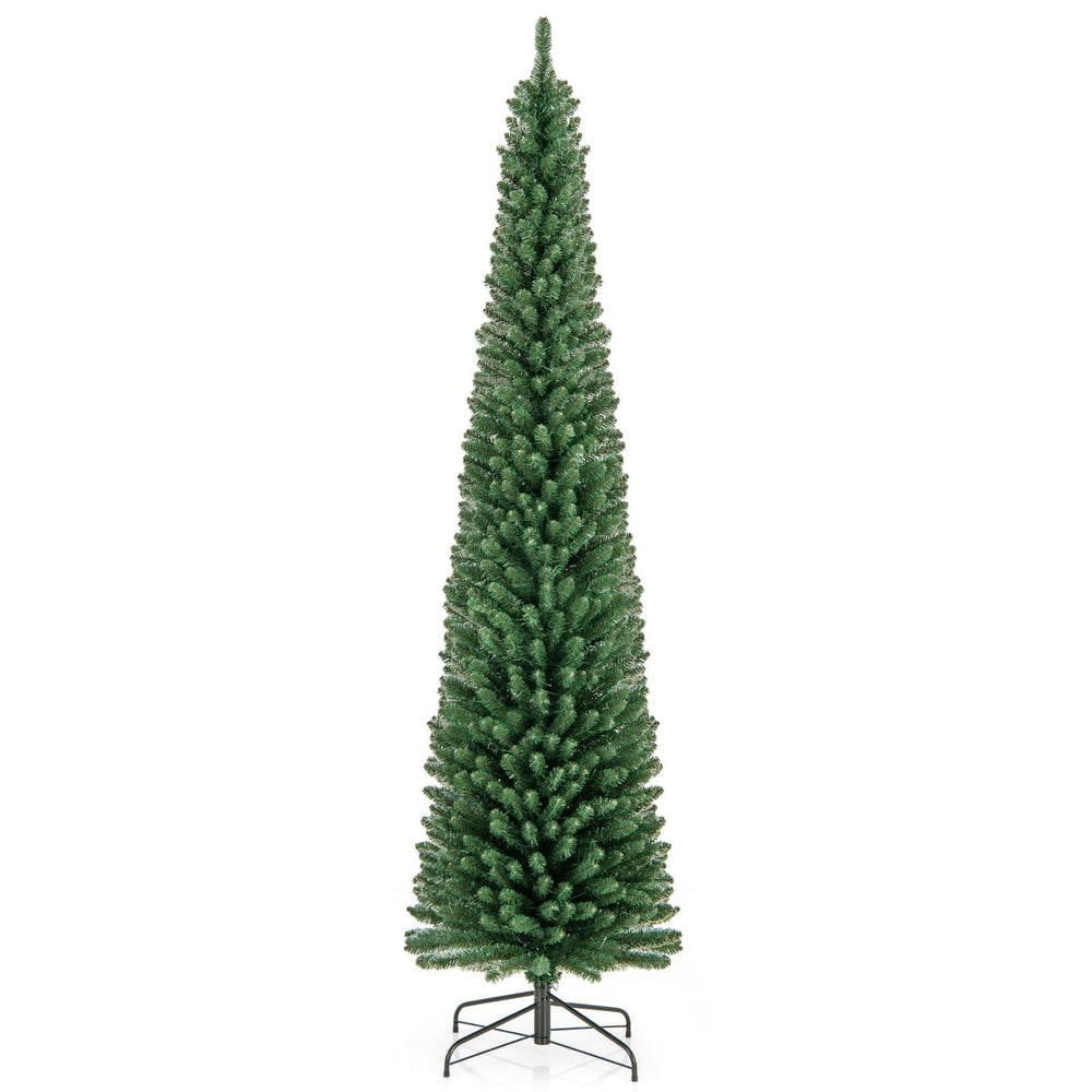 Resenkos 8-Ft Pencil Christmas Tree with Memory Wire Branches and ...