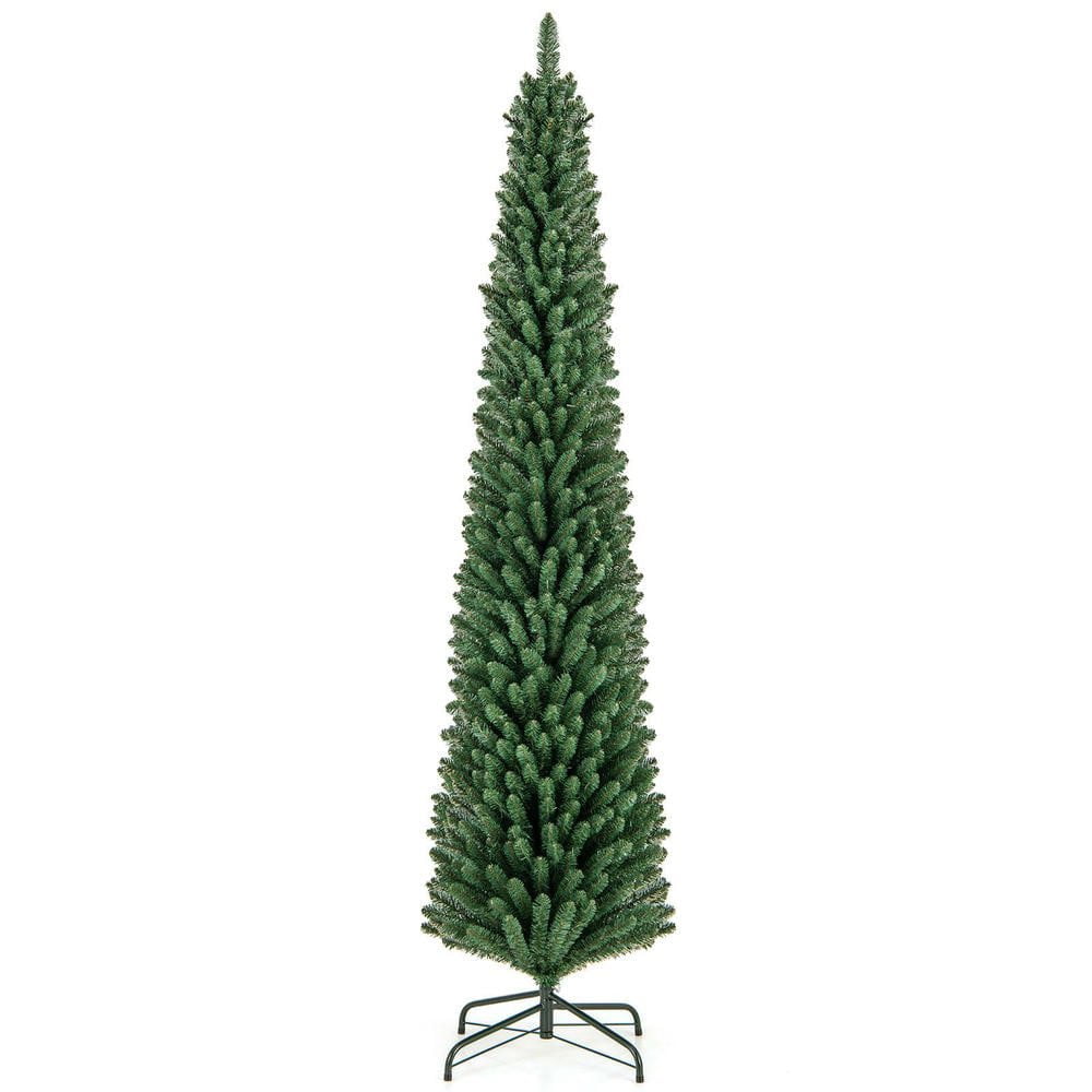 Resenkos 8-Ft Pencil Christmas Tree with Memory Wire Branches and Stand ...