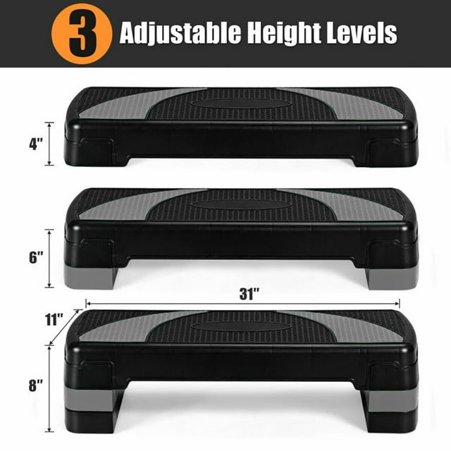 Resenkos Adjustable Aerobic Stepper Exercise Workout Step Platform ...