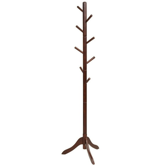 Resenkos Adjustable Wooden Tree Coat Rack with 8 Hooks-Brown, Tree ...