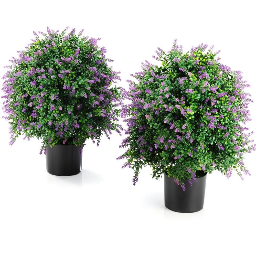 Resenkos Artificial Lavender Topiary Balls, Realistic Look, 21.6" Tall ...