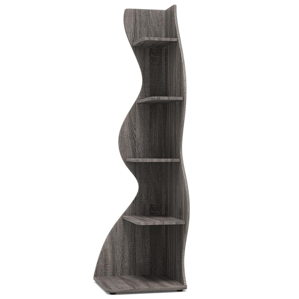 Resenkos Bookshelf, Storage Shelf, Bookcase,5-Tier Corner Shelf, Modern ...