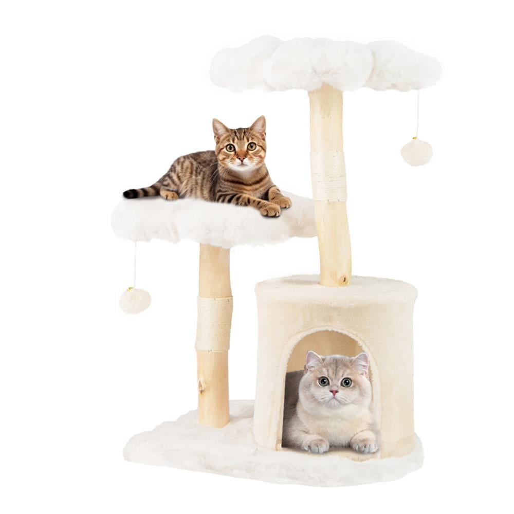 Resenkos Cat Scratching Tower,Cat Tree, Cute Solid Wood Cat Tree ...