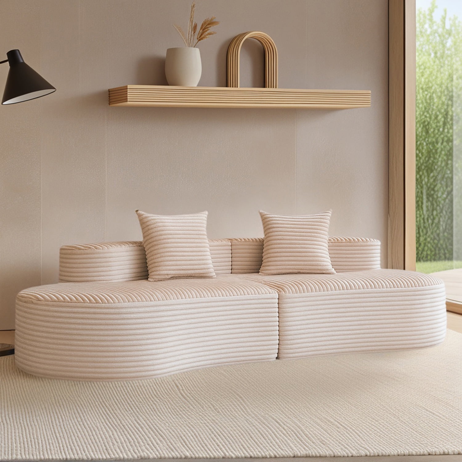 Resenkos Compressed Sofa, Double Crescent Sofa, Luxurious Corduroy ...