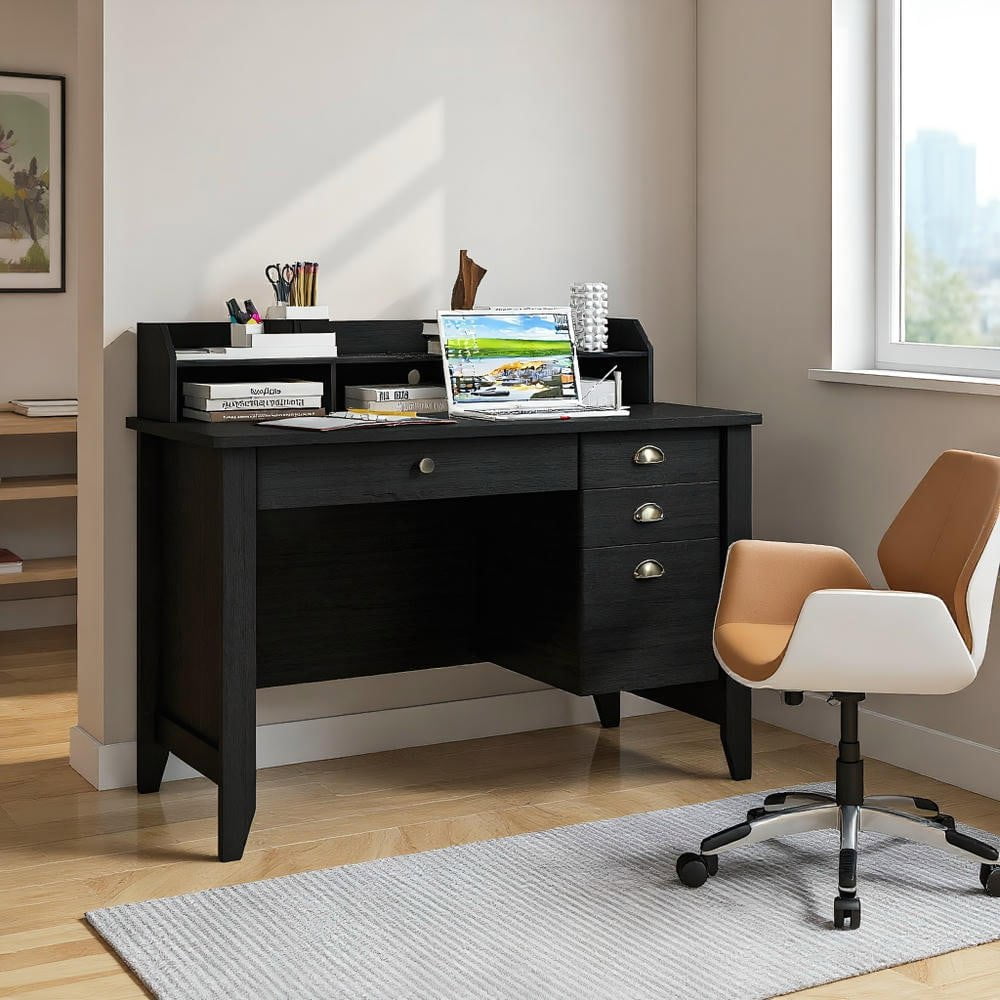 Resenkos Computer Desk PC Laptop Writing Table Workstation -Black, Home ...
